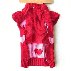 Pup Crew | Dog | Pup Crew Sweater W Pink Hearts Red Size Xs 214 | Poshmark